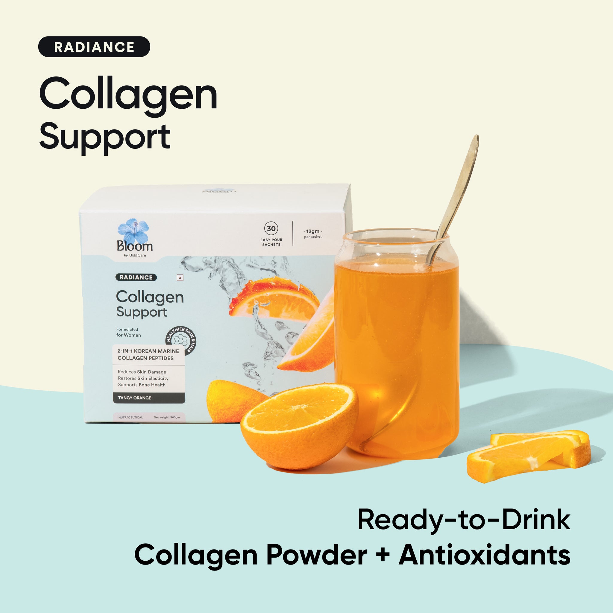 Buy Collagen Antioxidants Powder Orange Flavour | Bloom