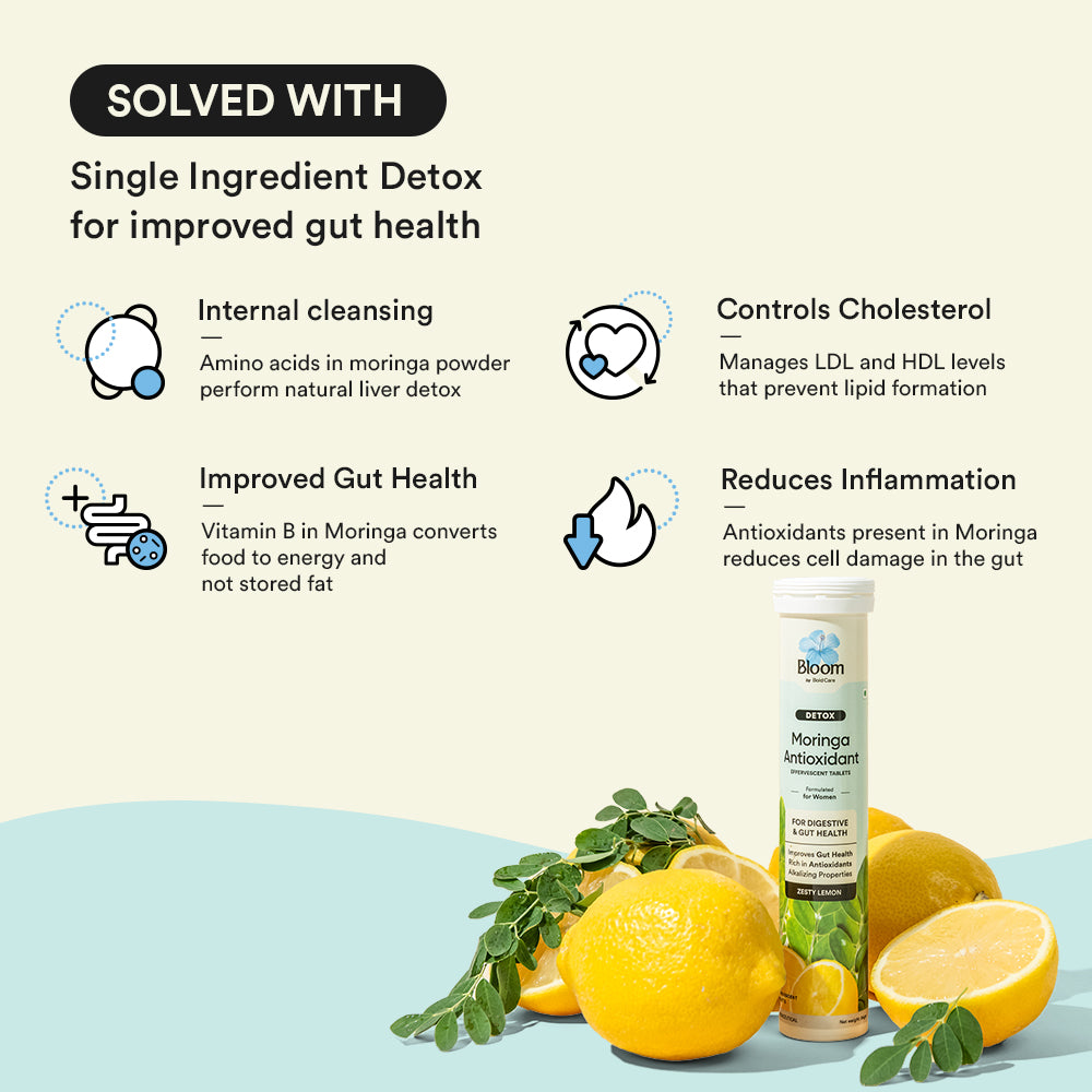 Buy Moringa Effervescent Tablets (20 Tablets) | Gut Detox | Bloom