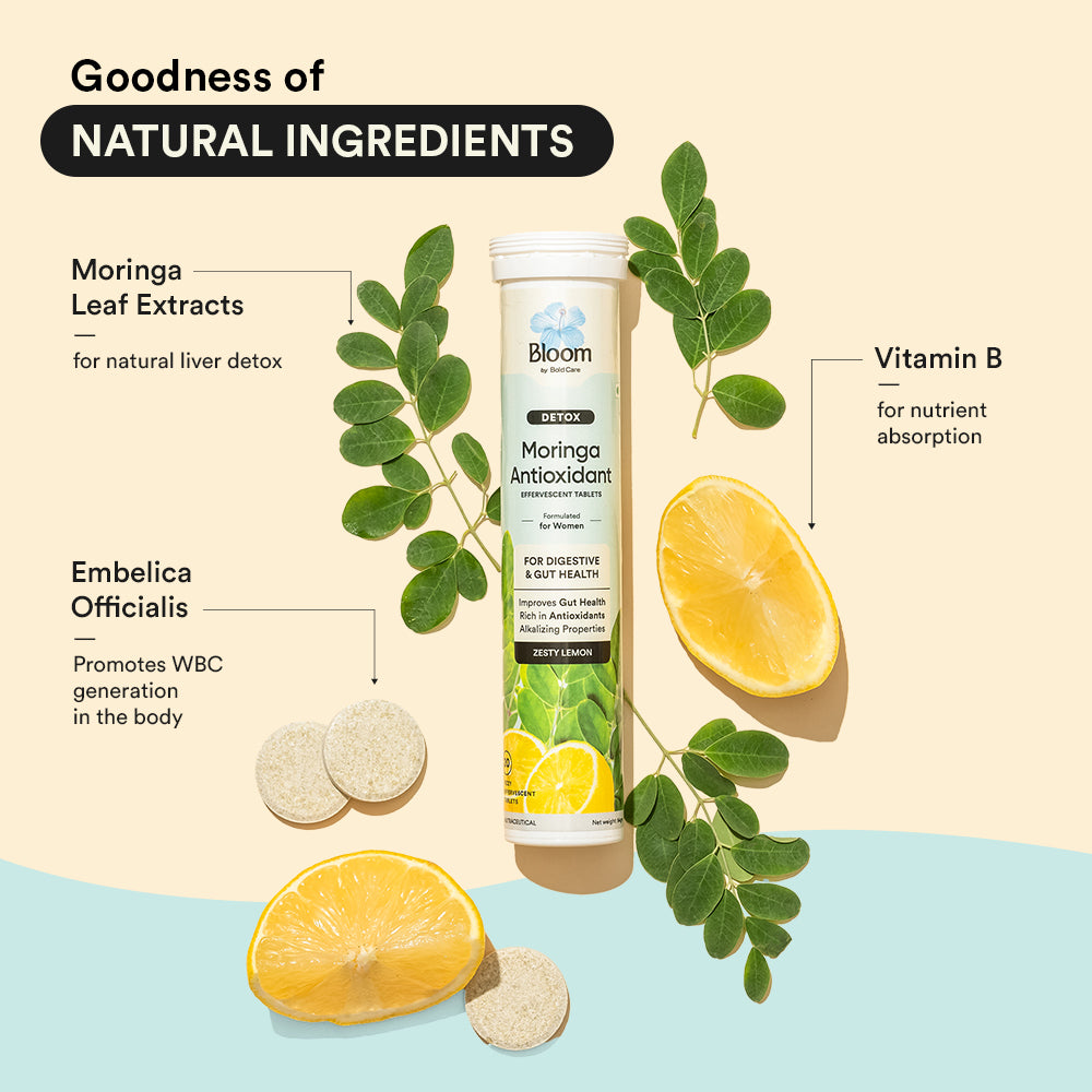 Buy Moringa Effervescent Tablets (20 Tablets) | Gut Detox | Bloom